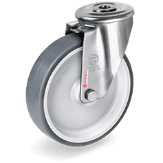 Серия 71 INOX Въртящи колела с отвор на NLX вилка, термопластична гума ...