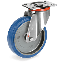 Серия 73 INOX Въртящи колела на усилена PX планка, гума Sigma Elastic ...